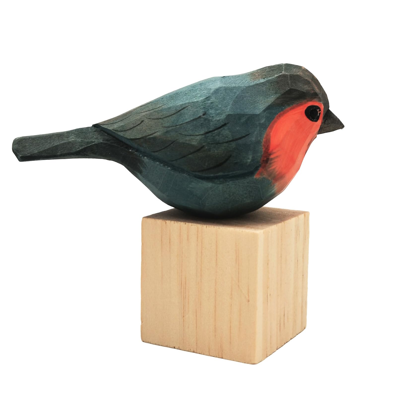 DIYOMR Hand-Painted Decorative Birds, Hand Carved Wooden Bird Figurines ...