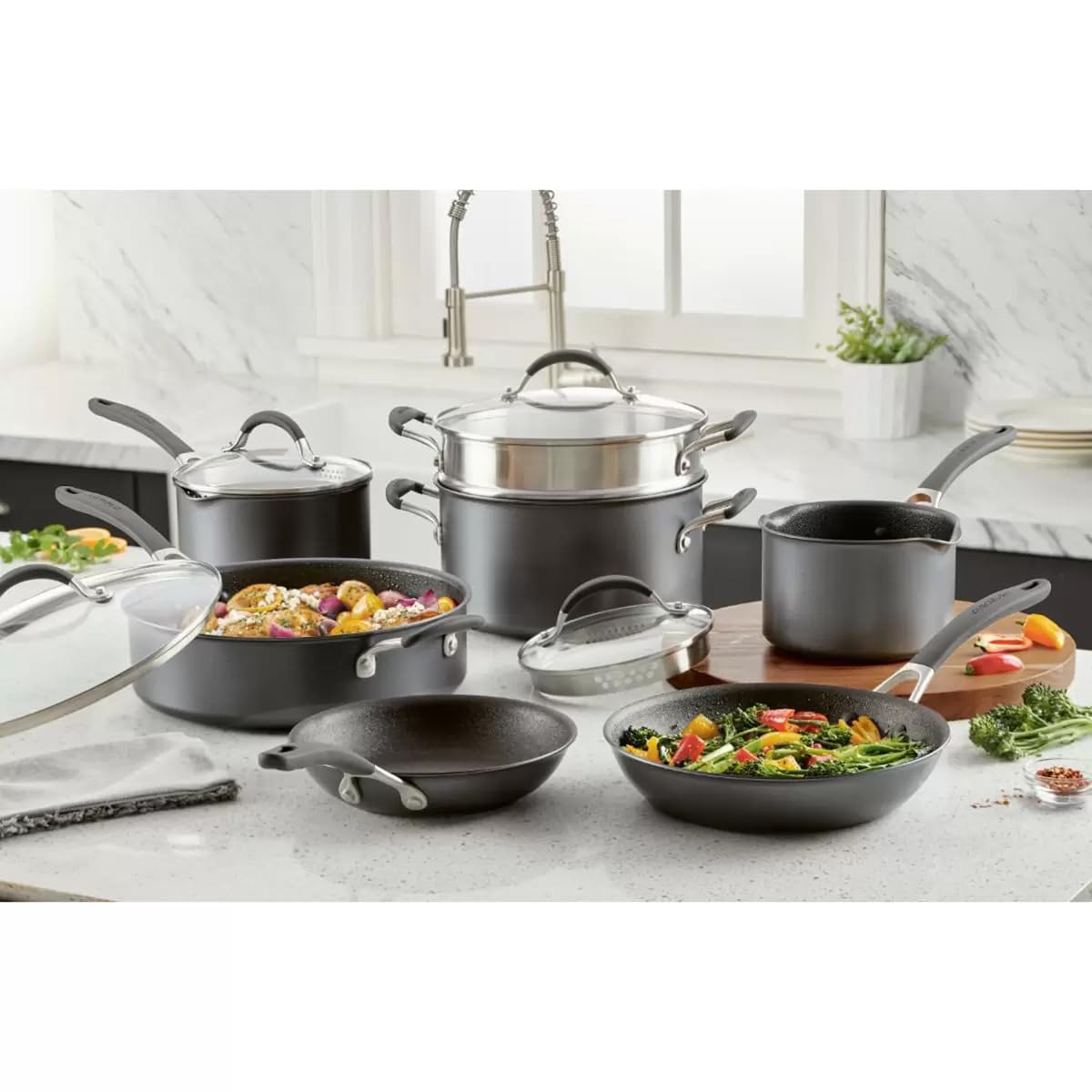 Circulon A1 Series with ScratchDefense 11 Piece Cookware Set Extreme ...