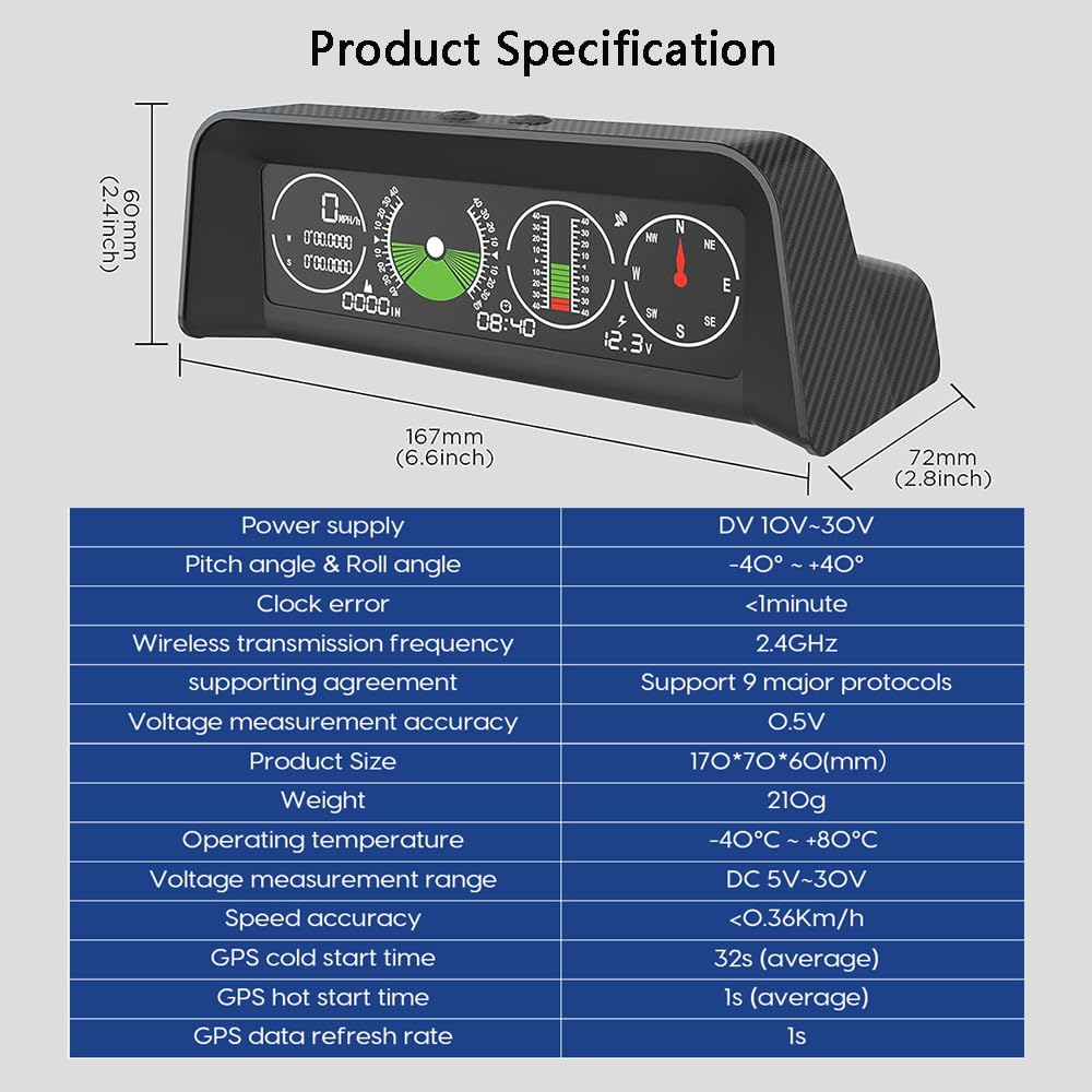 Snapklik.com : Car Inclinometer Level Tilt Gauge Digital Inclinometer ...