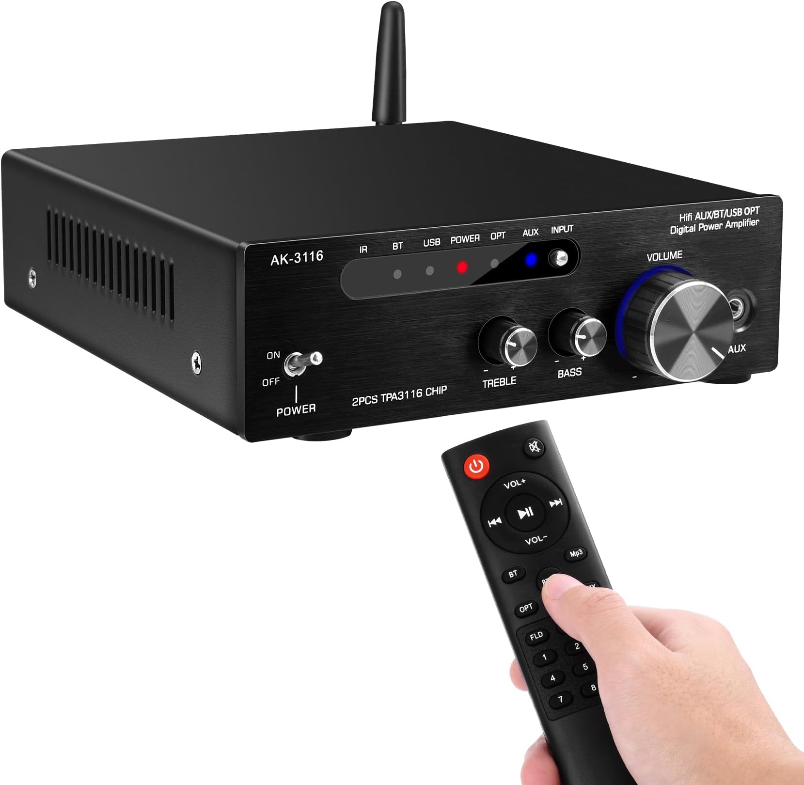 Amazon.com: Daakro AK3116 Amplifier Stereo Receiver Bluetooth 5.0 Mini ...