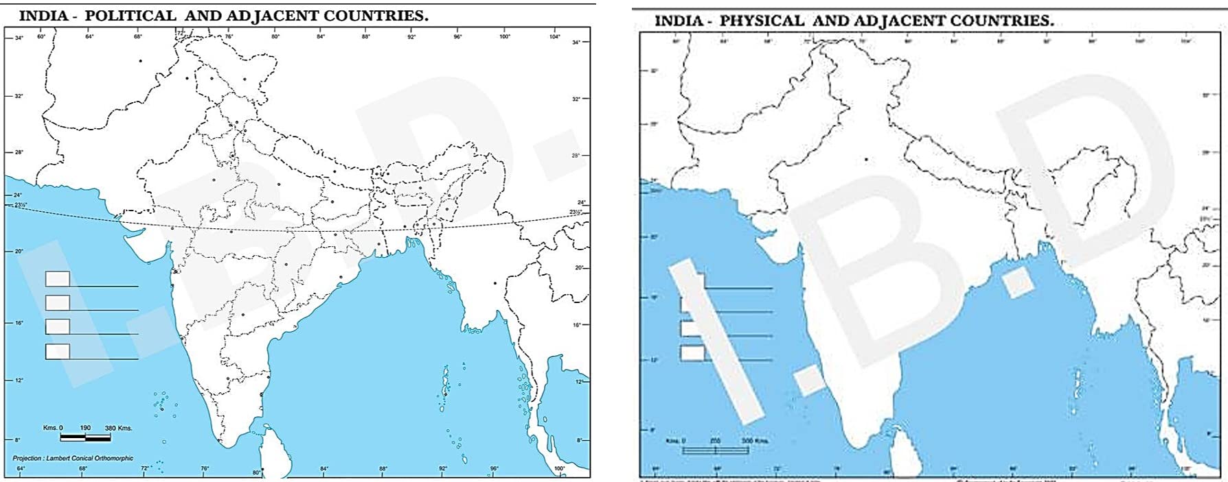 Set Of Standard Size 100 Practice Educational Blank Outline Maps ...