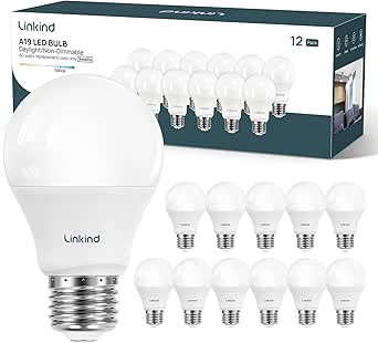 Linkind A19 LED Light Bulb, 60W Equivalent Light Bulbs, 9W 5000K ...