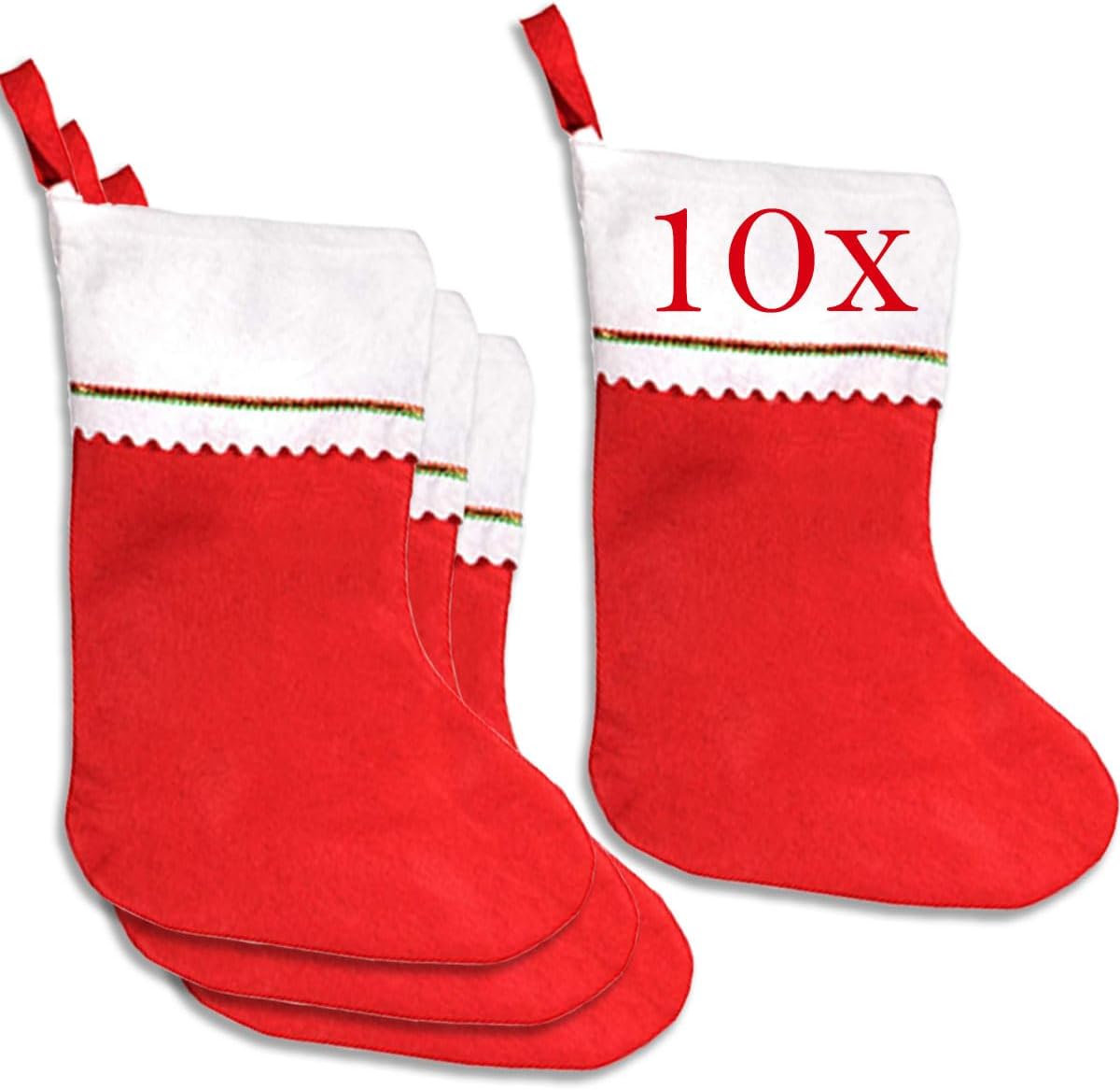 Jonami 10 Christmas Stockings, Stocking Fillers Big Size Handcrafted ...