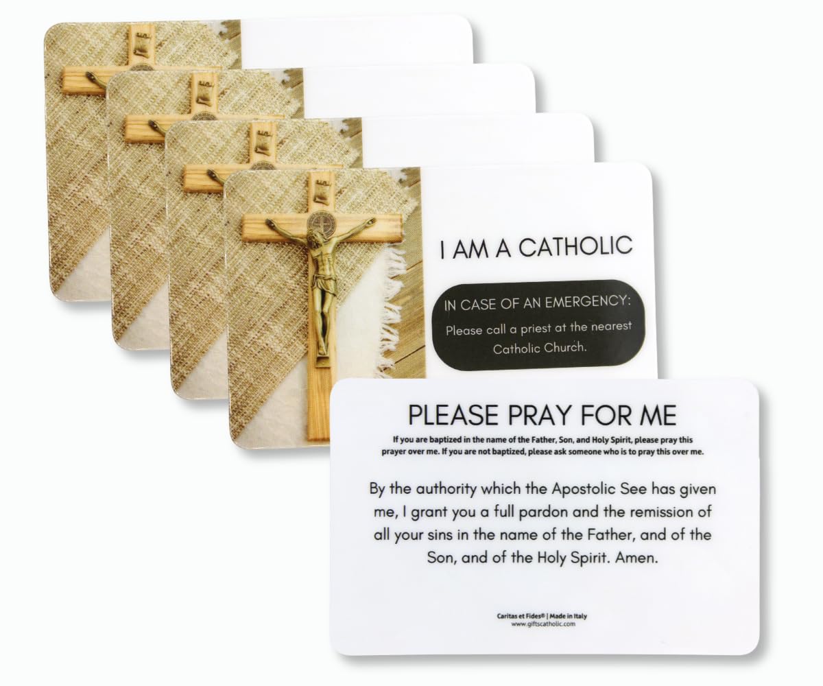 Amazon.com: Pack of 5 - I Am A Catholic Emergency Wallet ID Card with ...