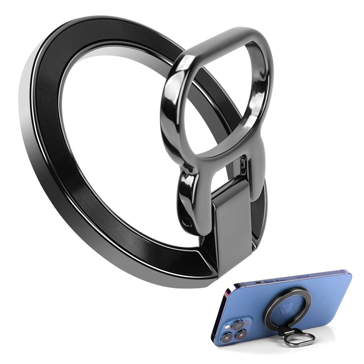 ELZO Magnetic Mobile Phone Ring Holder 360° Rotation Finger Holder Grip ...