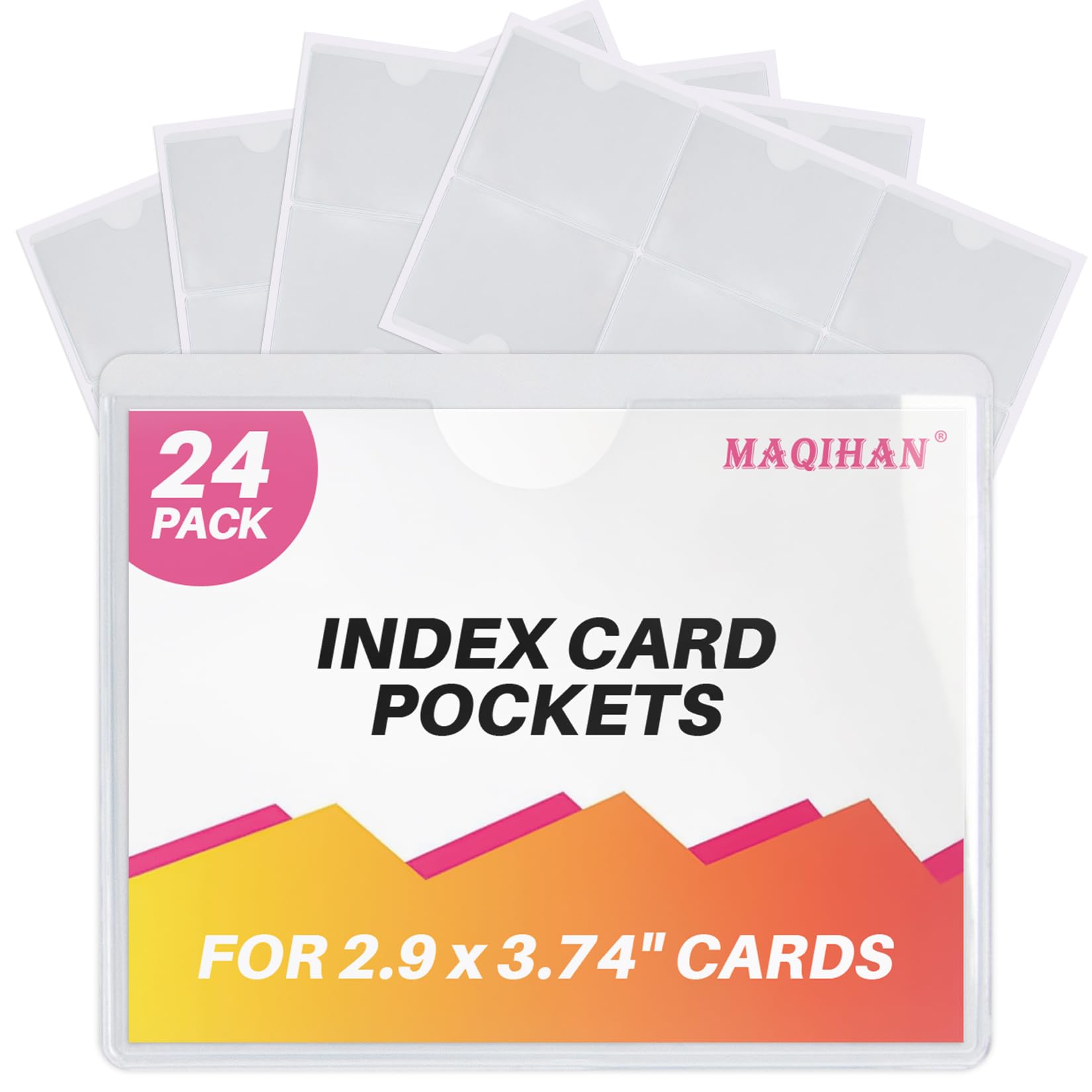 Amazon.com: 24 Pack Clear Adhesive Pockets - Plastic Adhesive Label ...