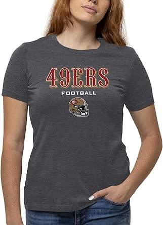 Amazon.com: Team Fan Apparel Women's NFL Football Helmet Short Sleeve ...