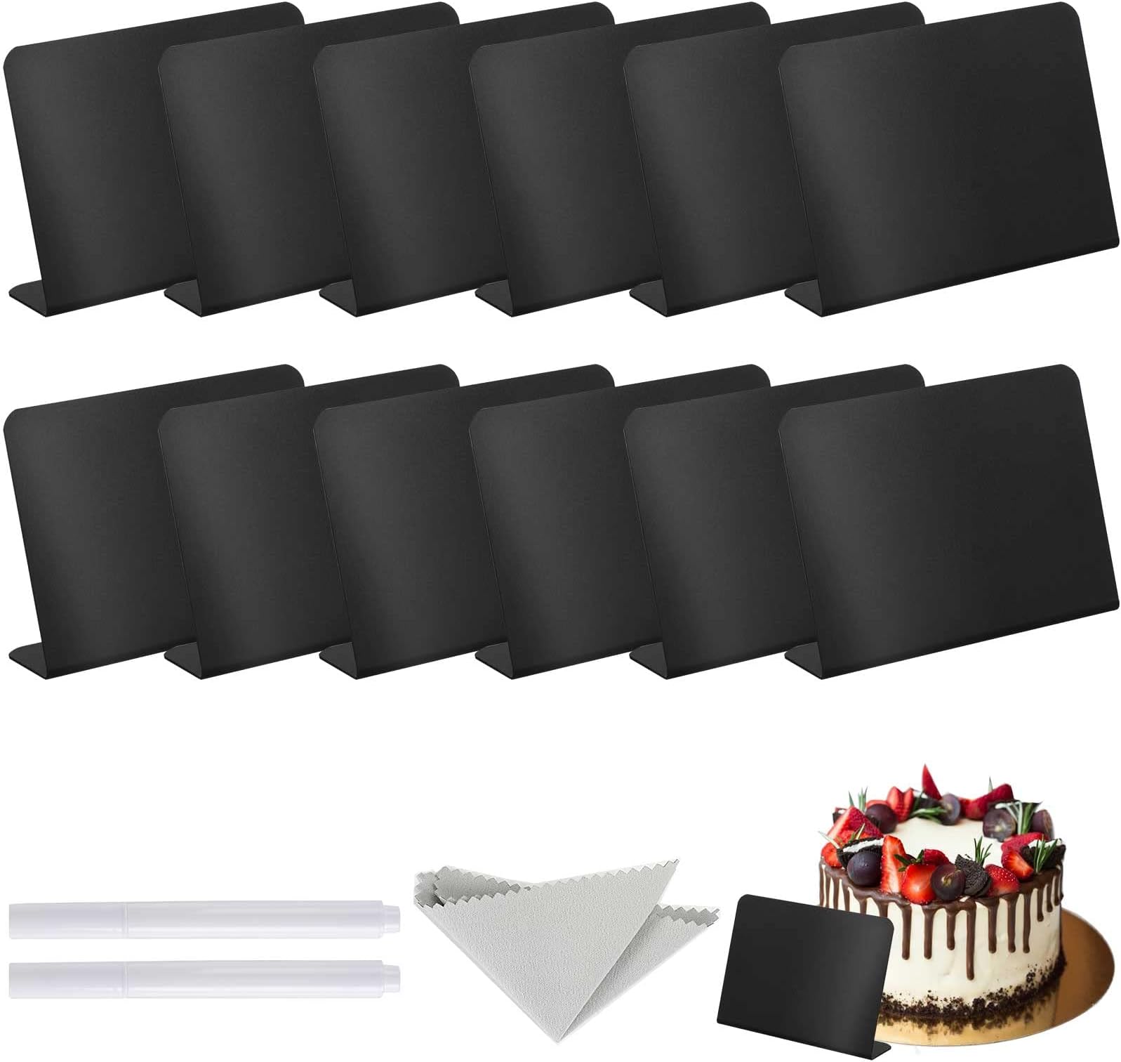 JULBEAR 12 Pieces Mini Chalkboard Signs, 4 x 3 inch Small Black ...