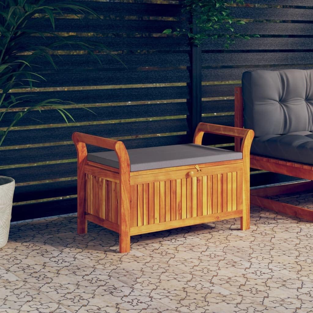 Amazon.com: QZZCED Patio Storage Bench with Cushion Wooden Storage ...