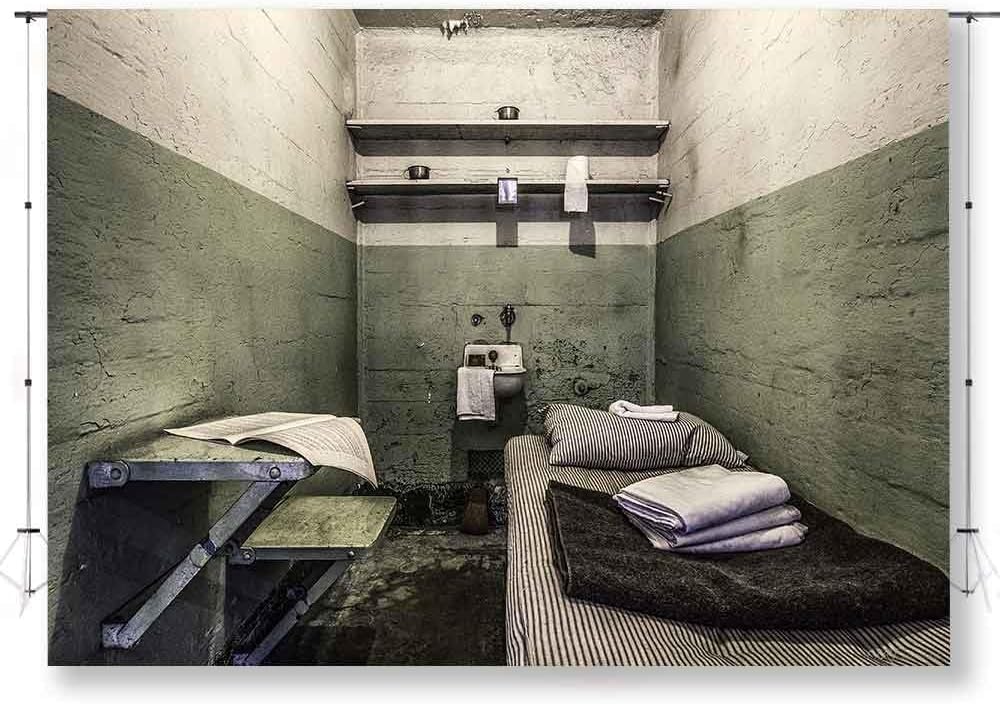 7x5FT Prison Interior Backdrop Prison Cell Beds Background Murder Party ...
