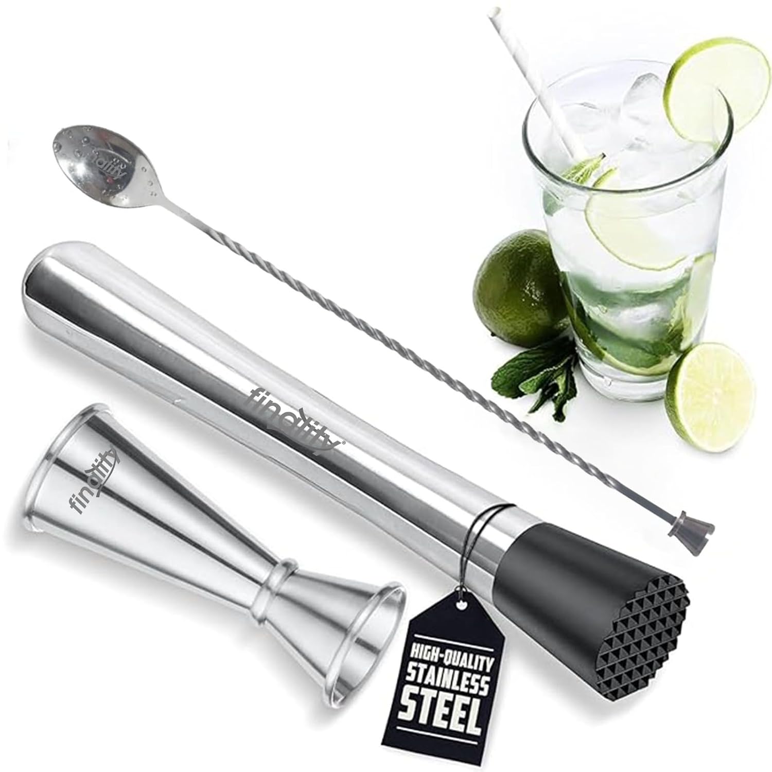 Buy finality Mojito Muddler Bar Tool Set, 3 PCS Cocktail Set Mixing ...