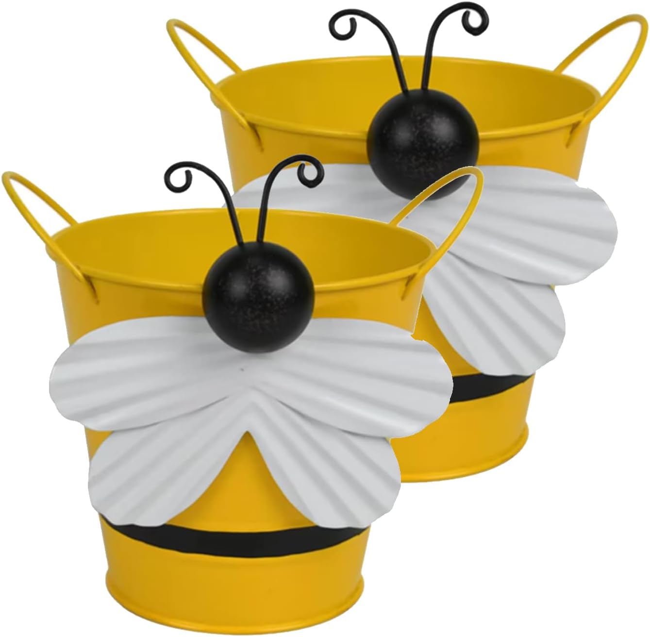 Amazon.com : Decorative Metal Bumble Bee Planters - 2pc Yellow and ...
