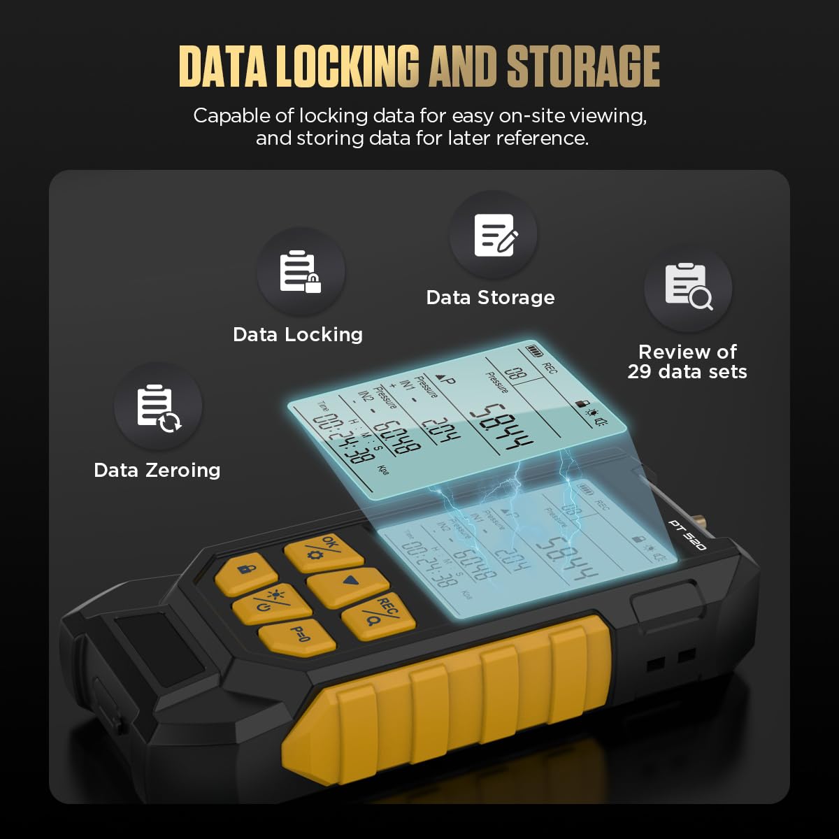 Snapklik.com : Digital Manometer PT520 Dual Input Differential ...