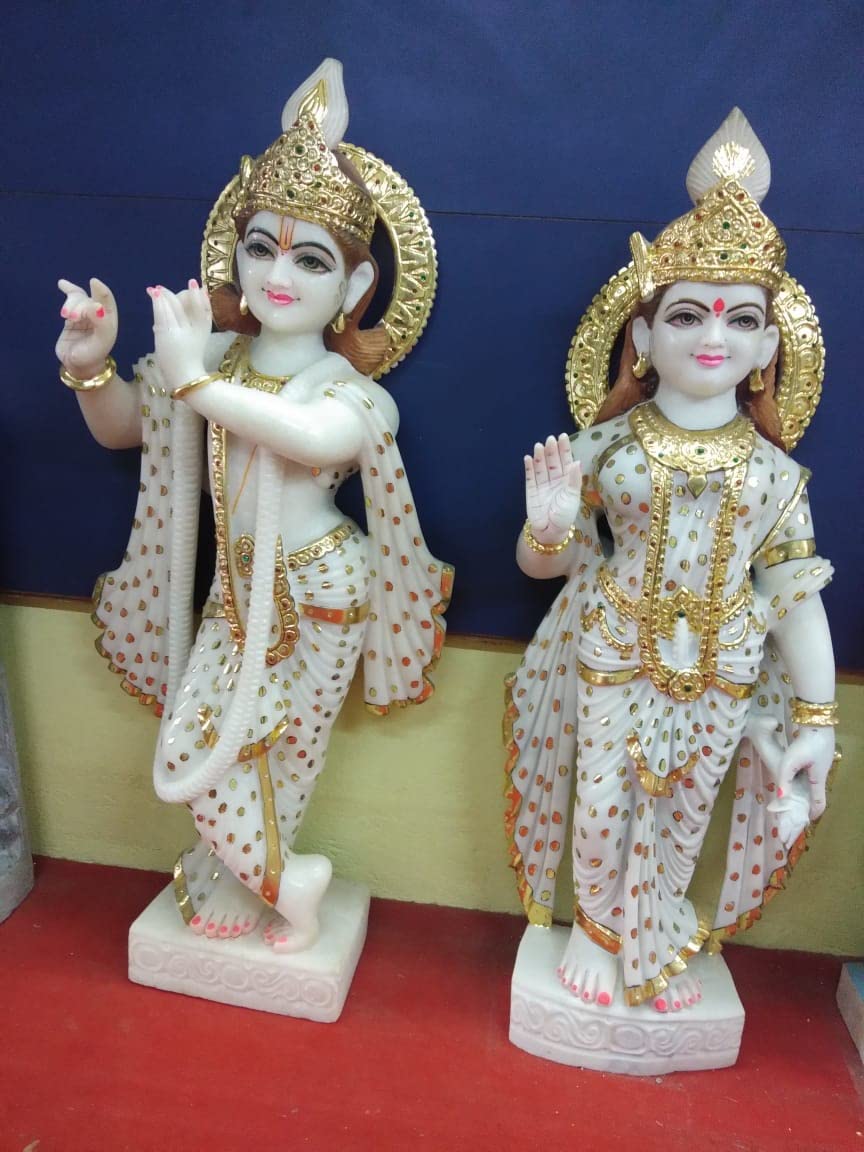 Jairi Traders Marble Radha Krishna Statue White Marble Radha Krishna ...