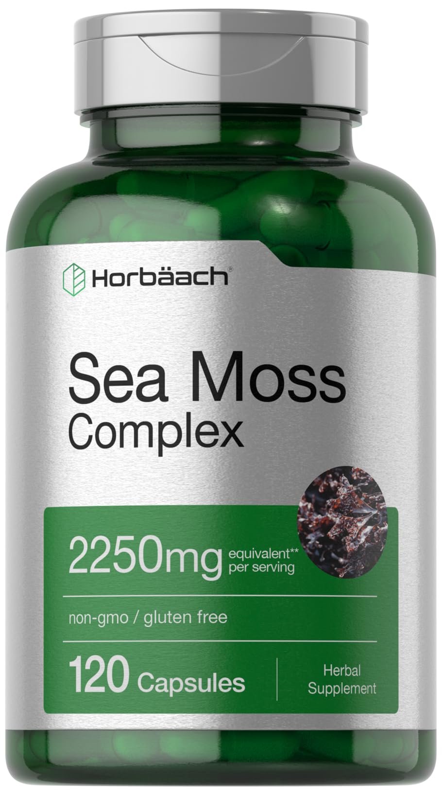 Horbaach Sea Moss Complex Capsules 2250mg 120 Count Complex Formula ...