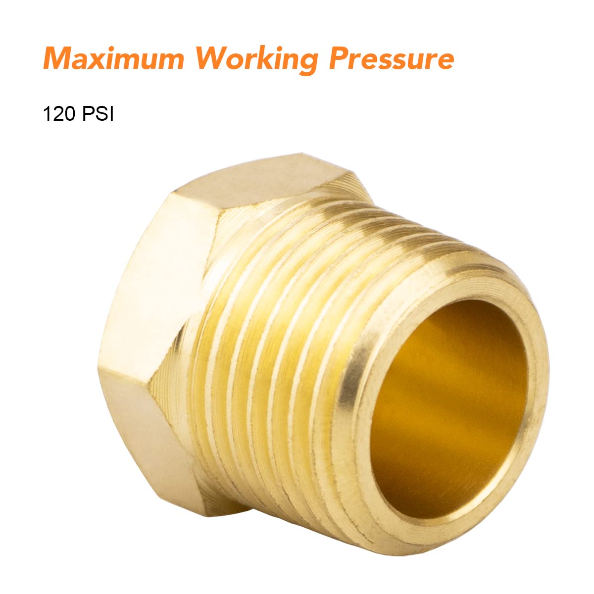 Snapklik.com : (6 Pack) 3/8 Inch NPT Male Brass Pipe Plug, Brass Outer ...