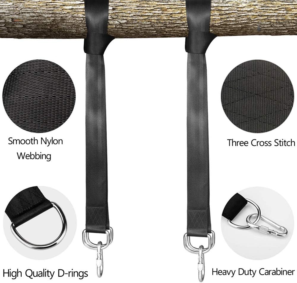 Kaxich 2pcs Tree Swing Hanging Straps, 1.5m/5ft Extra Long Straps with ...