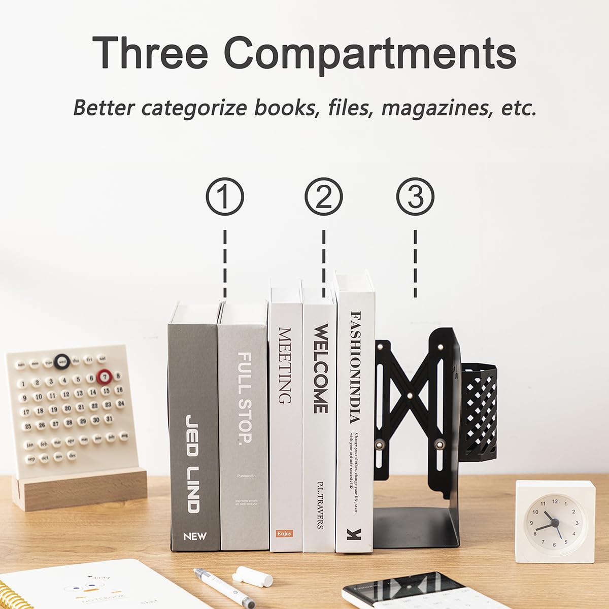 Snapklik.com : Kingsmile Metal Bookends - Book Stoppers For Heavy Books ...