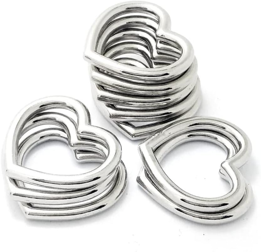 10 Pieces Heart Shape Metal Craft Ring Buckle for Belts Bags Strap ...