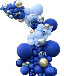Amazon.com: Macaron Blue, Royal Blue, Metallic Gold and Metallic Silver ...