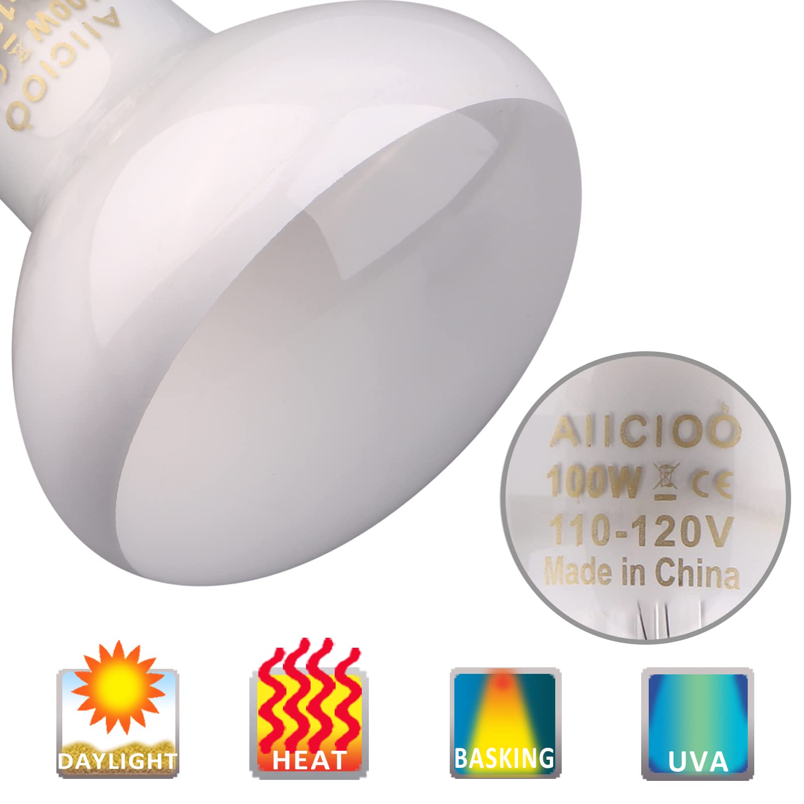 Snapklik.com : Reptile Basking Light Bulb - 100W Reptile Heat Lamp 2 ...