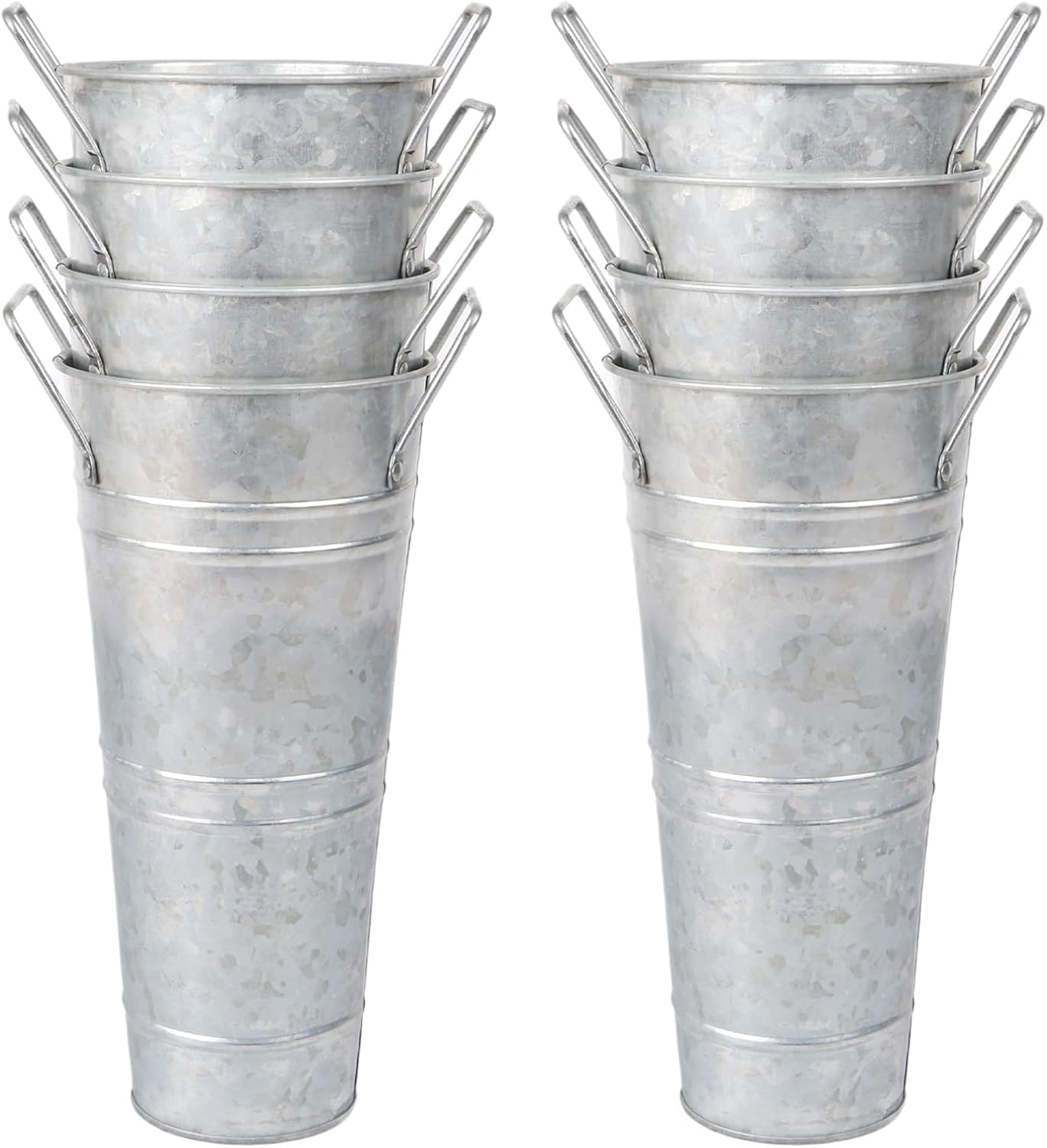 Amazon.com: Nowdowin 8pcs 10inch Small Galvanized Flower Bucket,Small ...