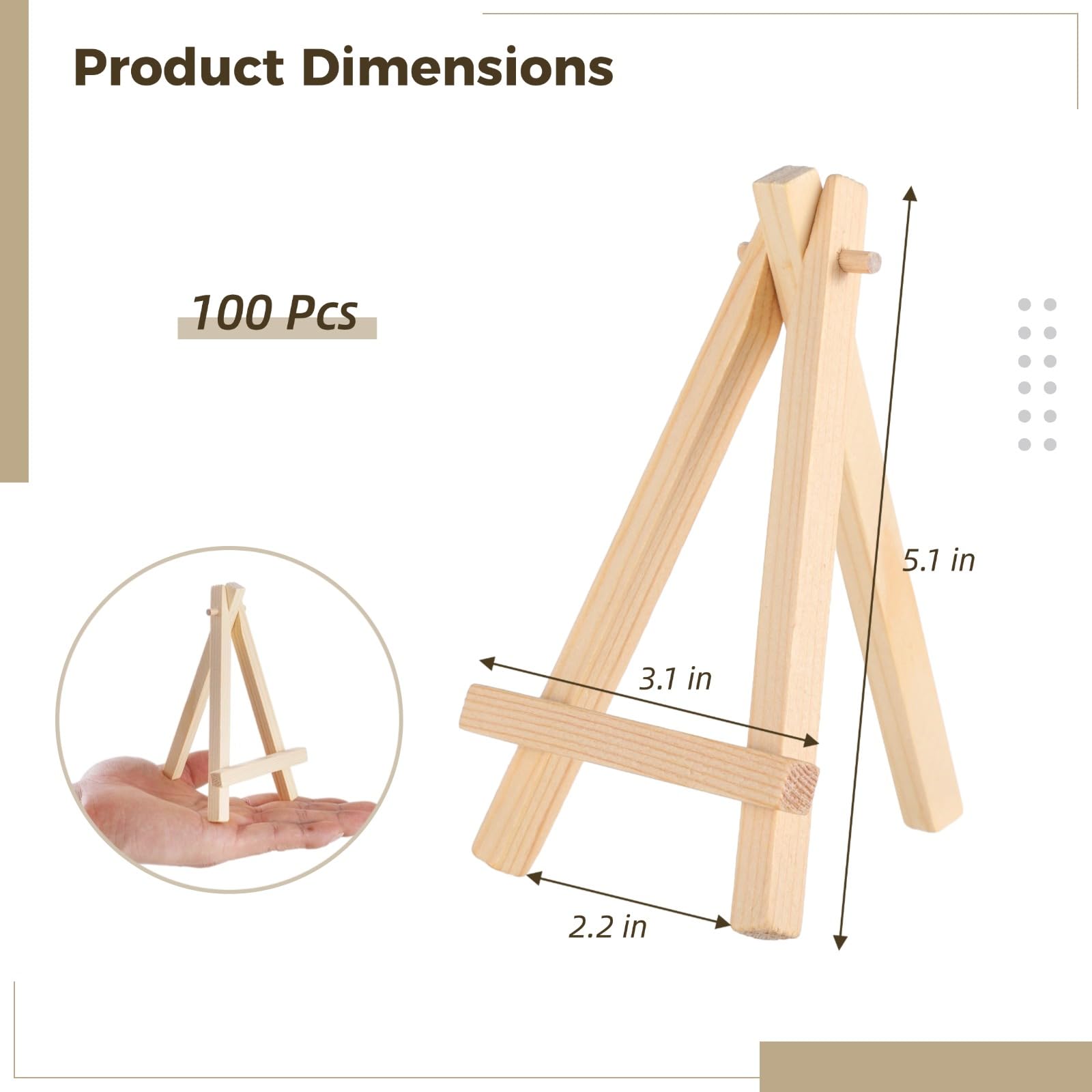 Snapklik.com : Mini Wood Easel Stands 100 Pcs - Small Wooden Canvas ...