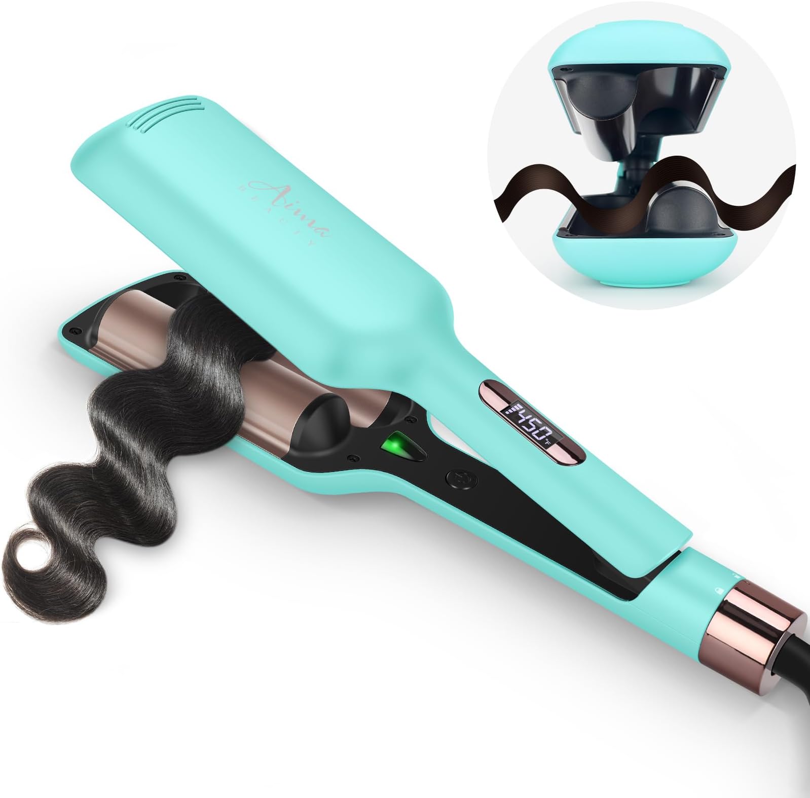 Amazon.com: 32mm Aima Beauty 2 Barrel Curling Iron Big Wave Mermaid ...