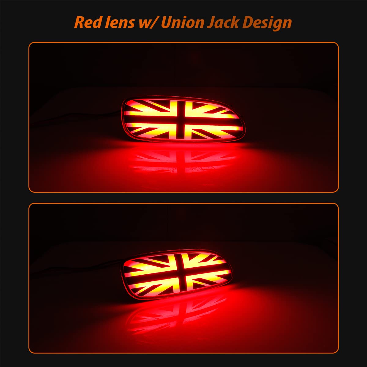 Snapklik.com : Red Union Jack LED Rear Fog Running Lights For 06-15 ...