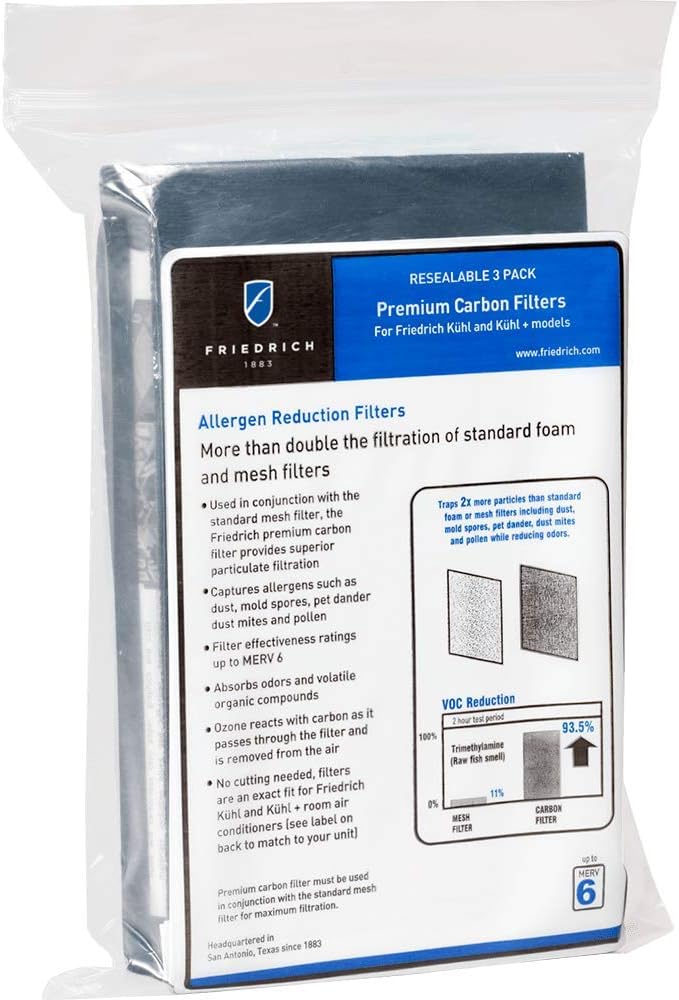 Amazon.com: Friedrich Premium Carbon Filter 3 Pack (KWCFS) : Home & Kitchen