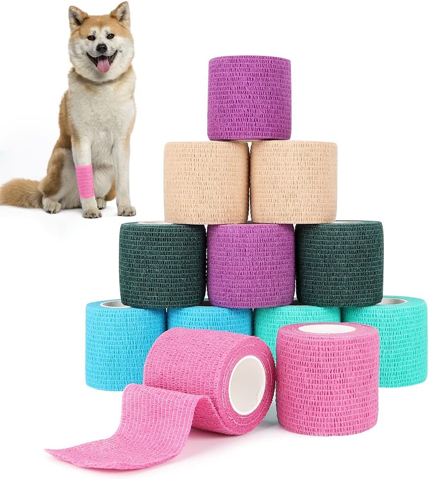 SlowTon Pet Self Adhesive Bandage, Pet Vet Wrap Tape Waterproof Non ...