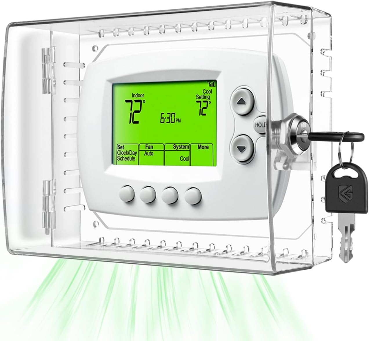 TRJ Large Thermostat Lock Box with Key, Clear Thermostat Cover with ...