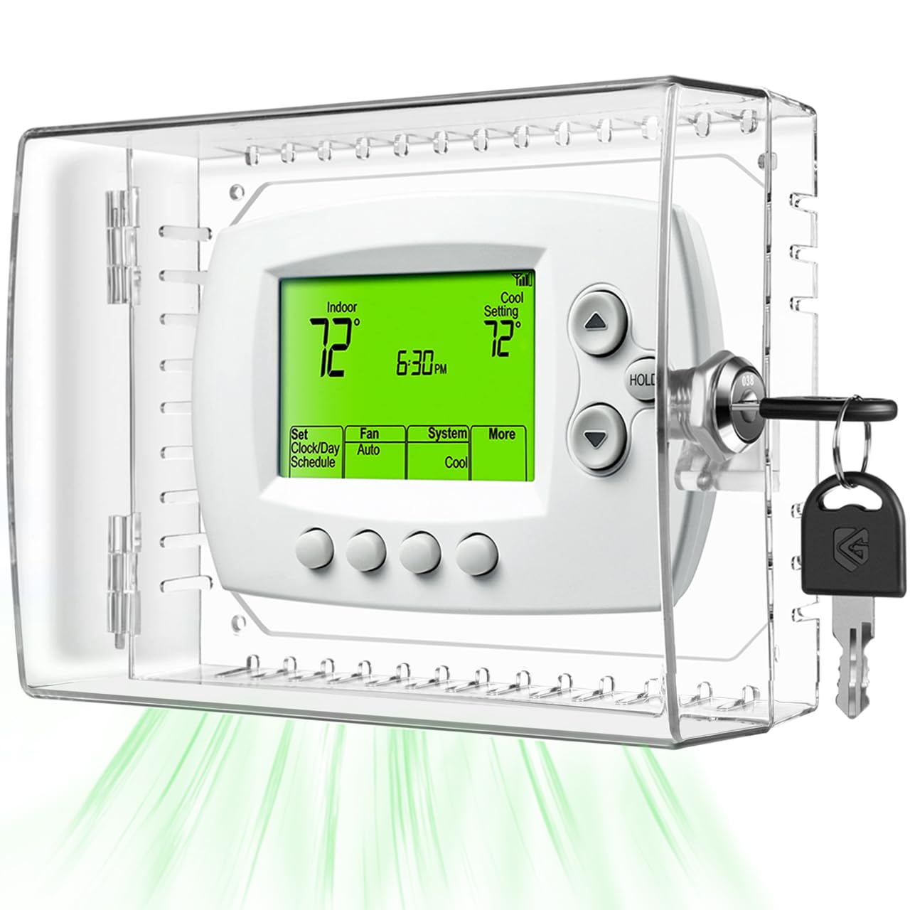 TRJ Large Thermostat Lock Box with Key, Clear Thermostat Cover with ...