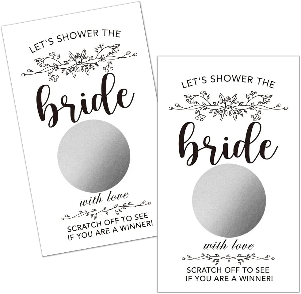 Amazon.com: Printed Party Bridal Shower Scratch Off Game, Ring Lottery ...