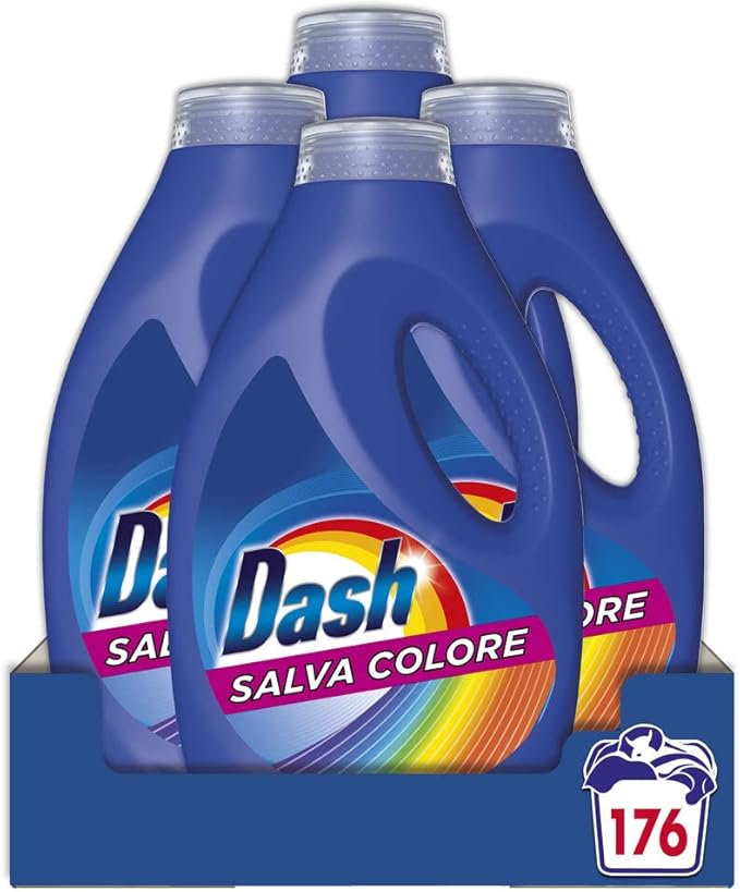 Dash Detersivo Lavatrice Liquido, 176 Lavaggi (4x44), Salva Colore ...