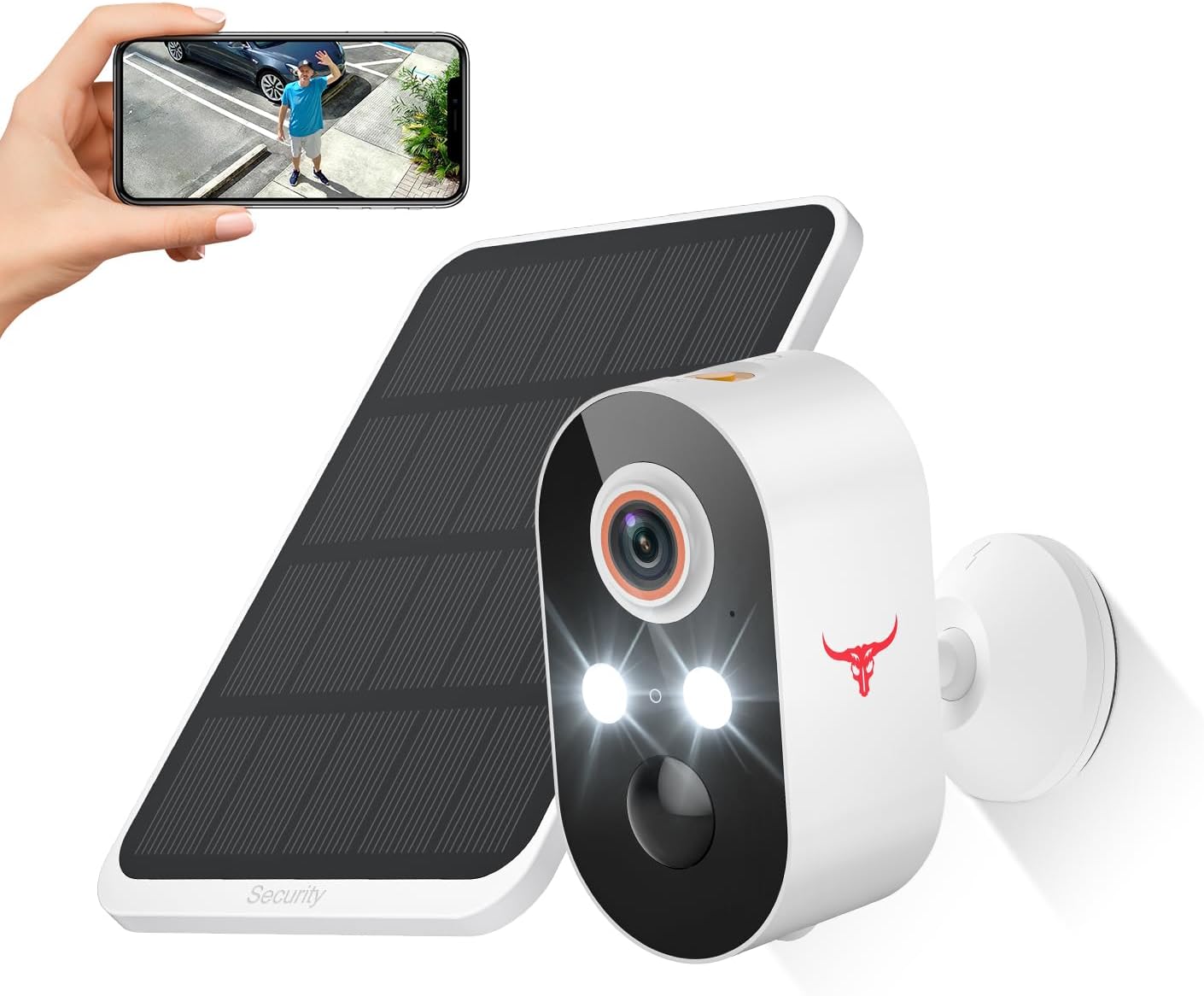 Amazon.com : GlowPop 1080p Wireless Security Camera with Solar Panel ...