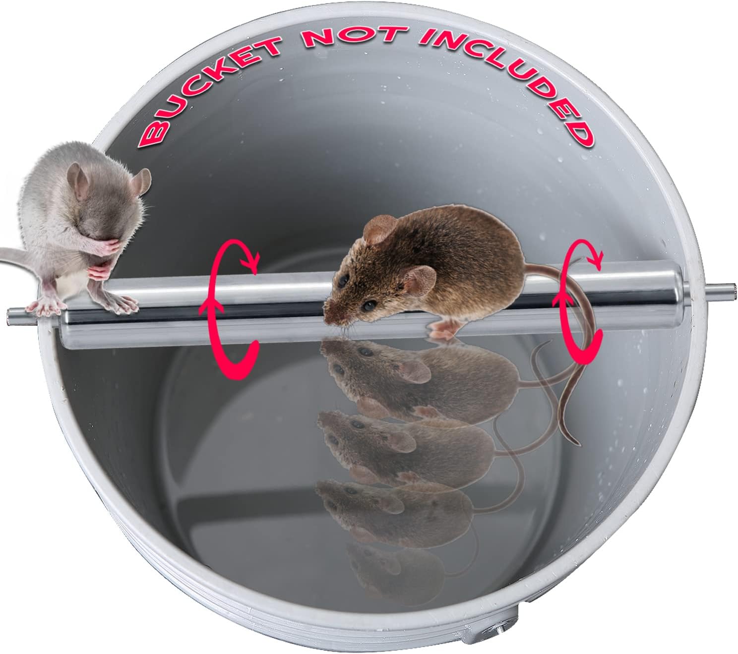 Amazon.com : 13inch Rolling Log Mouse Trap Rat Bucket Trap Humane Catch ...