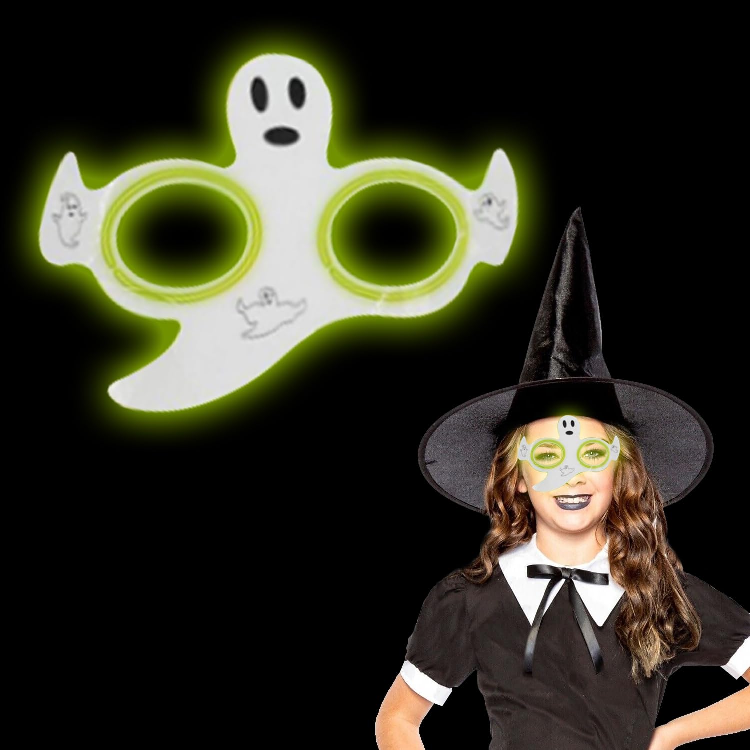 Party Propz Glow In The Dark Eye Mask - 1Pc Halloween Ghost Glow Mask ...