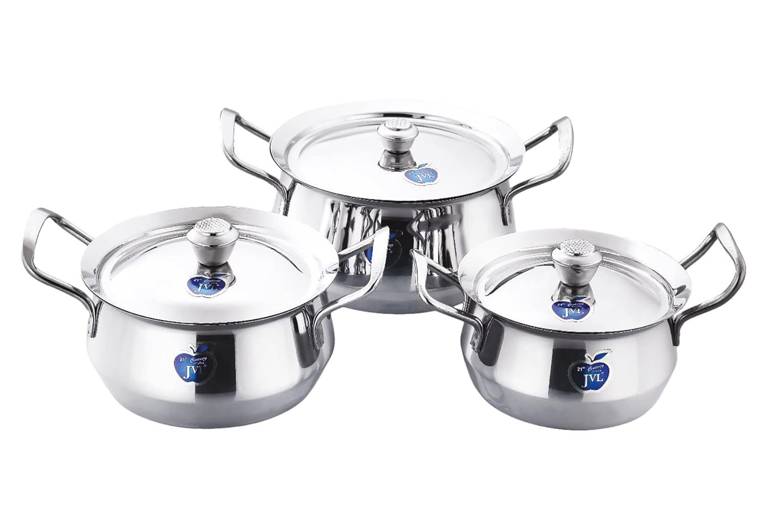 Buy JVL Stainless Steel Cooking Pot/Handi with Lid & Handle Set 750 ...