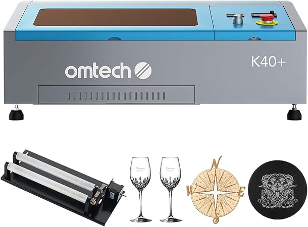 Amazon.com: OMTech K40+ CO2 Laser Engraver with Rotary axis, 8"x12" 40W ...