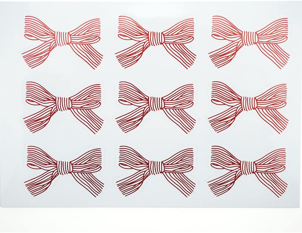 Amazon.com: SaktopDeco Red Cute Bows Stickers Bow Gift Label Stickers ...