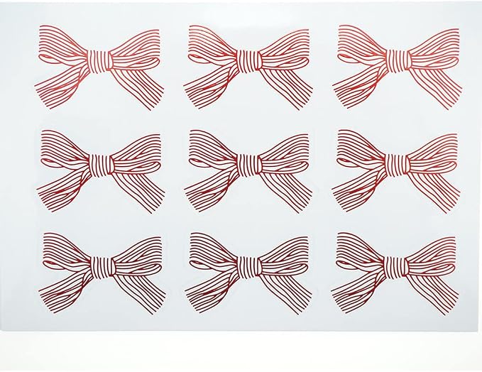 Amazon.com: SaktopDeco Red Cute Bows Stickers Bow Gift Label Stickers ...