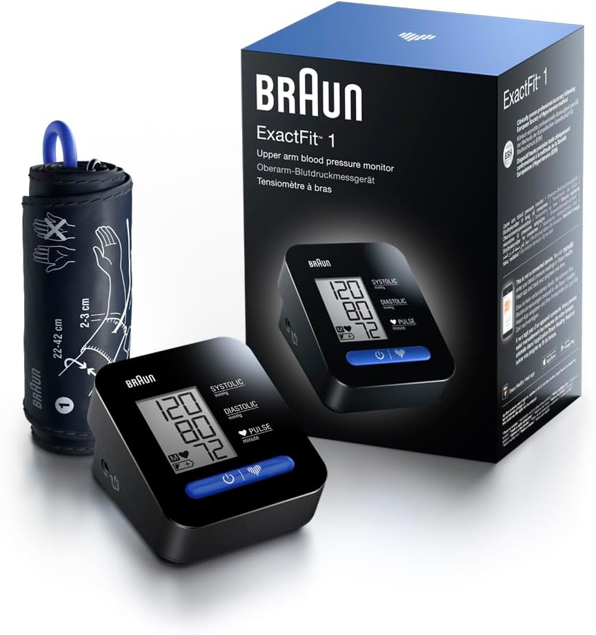 Braun ExactFit 1 Upper Arm Blood Pressure Monitor (Clinically Accurate ...