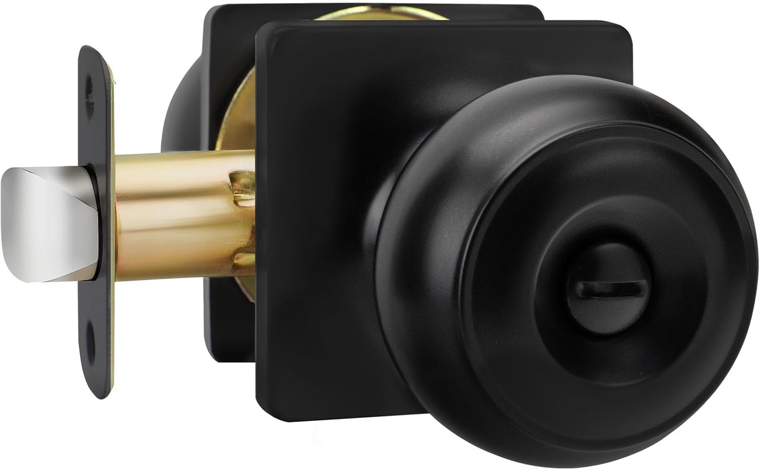 Haidms Black Door Knobs Interior, Round Privacy Door Knob, Matte Black Interior Doorknob with ...