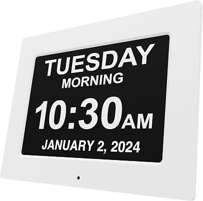 SSYA Digital Calendar Alarm Clock - Dementia Clocks for Vision Impaired ...