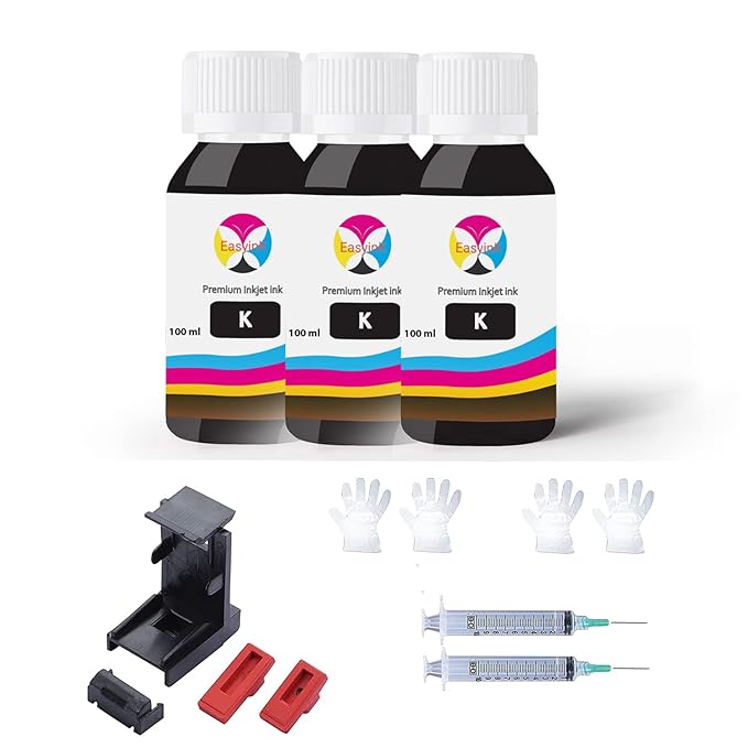 EASYINK KKK High Yield Inkjet Cartridge Refill Ink Kit with Suction ...