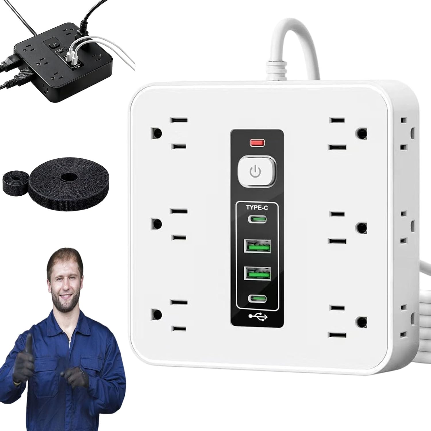 Amazon.com: 16-in-1 Power Strip with Switch & Surge Protection, 16 in 1 ...