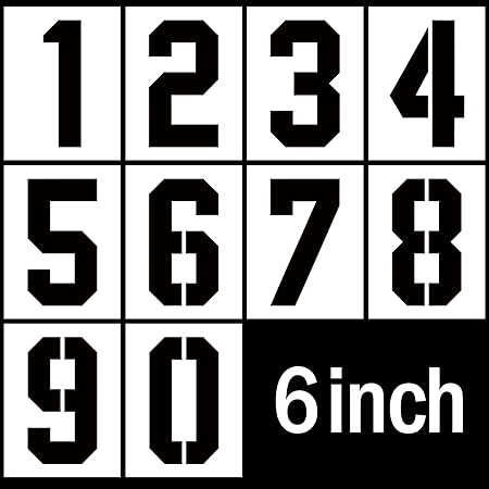 Amazon.com: 6 Inch Number Stencils Reusable Number Stencils Set 0-9 ...