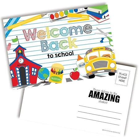 Amazon.com : School Supplies Welcome Back to School Postcards - 48 ...