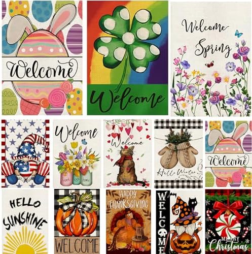 Amazon.com : Doncida Seasonal Garden Flags Set of 10 Double Sided ...